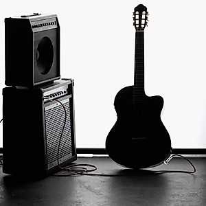 Guitar Instrument Cable 10 Foot 1/4 inch Straight to Right Angle Noise Reduction Audio Cord 6.35 mm for Electric Guitar Bass Keyboard Drum Speaker Microphone 2 Pack