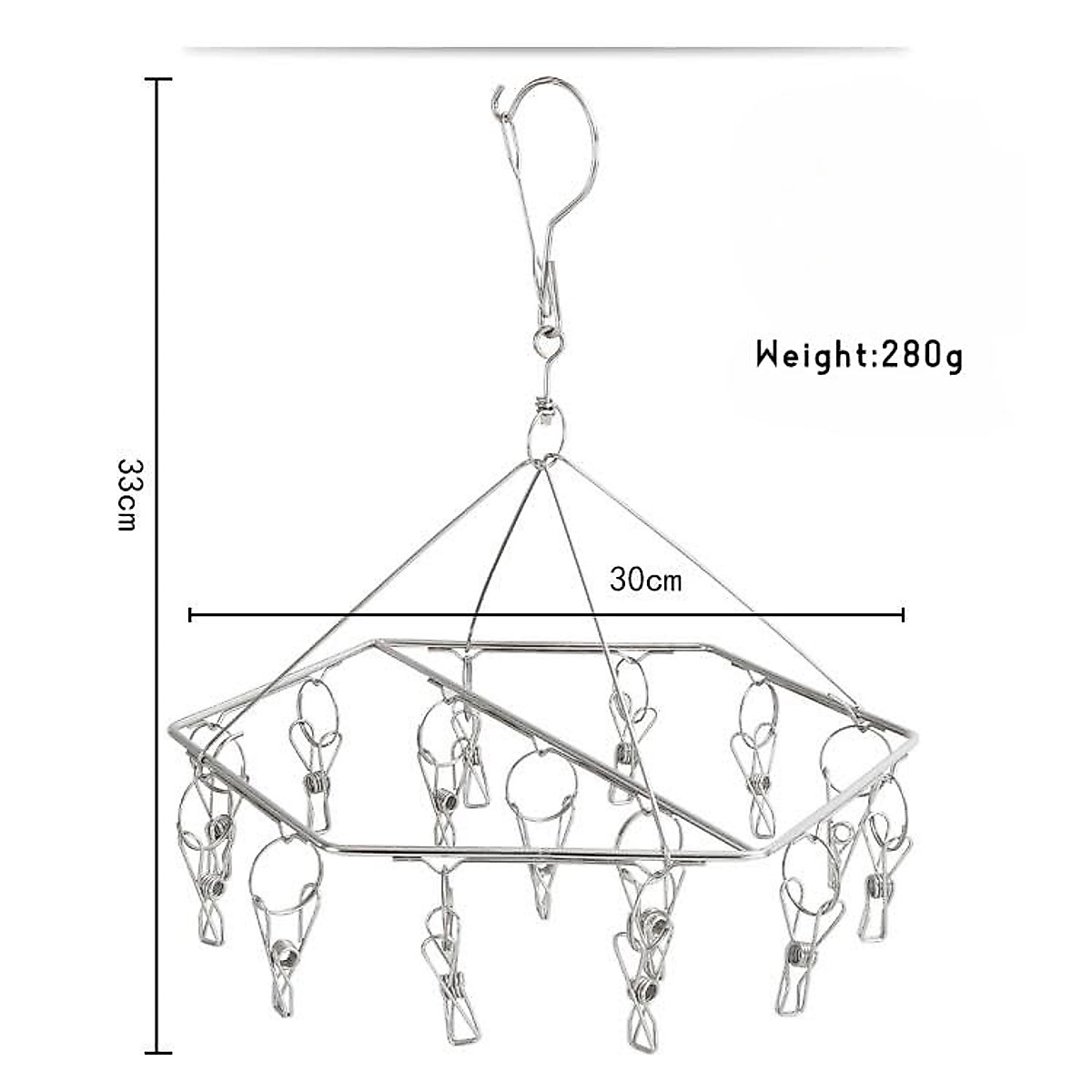 WudTus Sock Dryer Rack, Large Stainless Steel Laundry Drying Rack for Air Drying Sock Hanger, Underwear Hanger, Clothes Hangers (2 Pack Round)