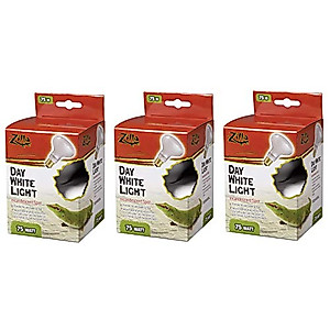 Zilla Reptile Terrarium Heat Lamps Incandescent Bulb, Day White, 75W (Тhree Pаck)