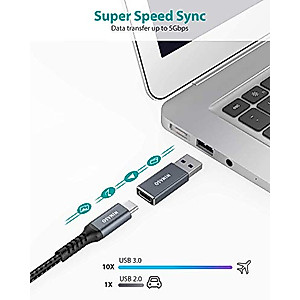 NIMASO USB C Female to USB Male Adapter 5Gbps, Type C to USB A Charger Cable Adapter,Fast Charging Converter Compatible with Power Bank,Laptops,Chargers,Samsung S20 S20+ Note 10,Google Pixel.
