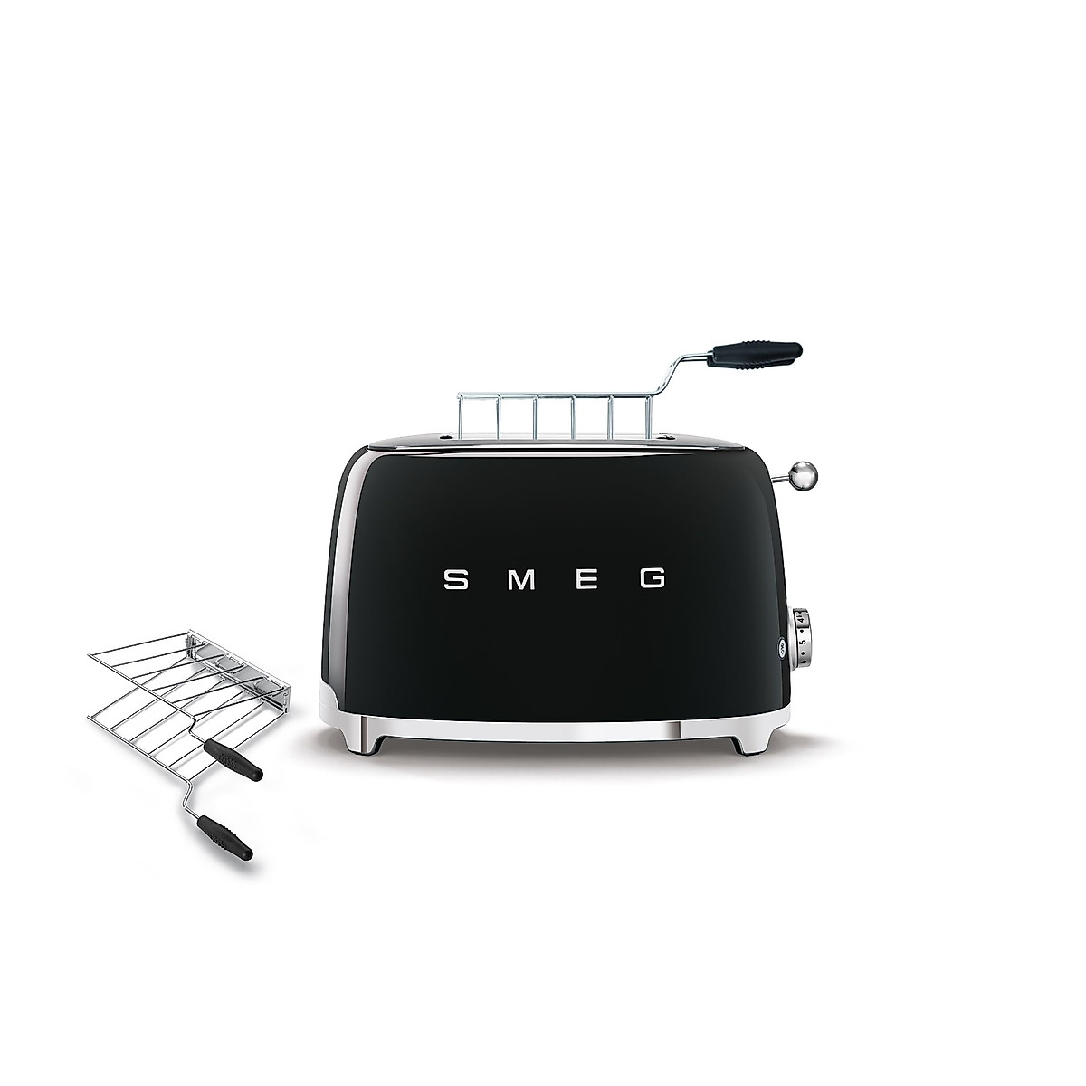 SMEG 2 Slice Toaster with Sandwich Racks, Black