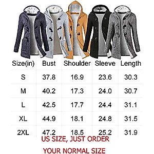 VOGRYE Womens Winter Fashion Outdoor Warm Wool Blended Classic Pea Coat Jacket (FBA) (M, Black2-Thicker)