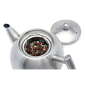 Venoly Stainless Steel Tea Pot With Removable Infuser For Loose Leaf and Tea Bags, Dishwasher Safe and Heat Resistant, 1 Liter
