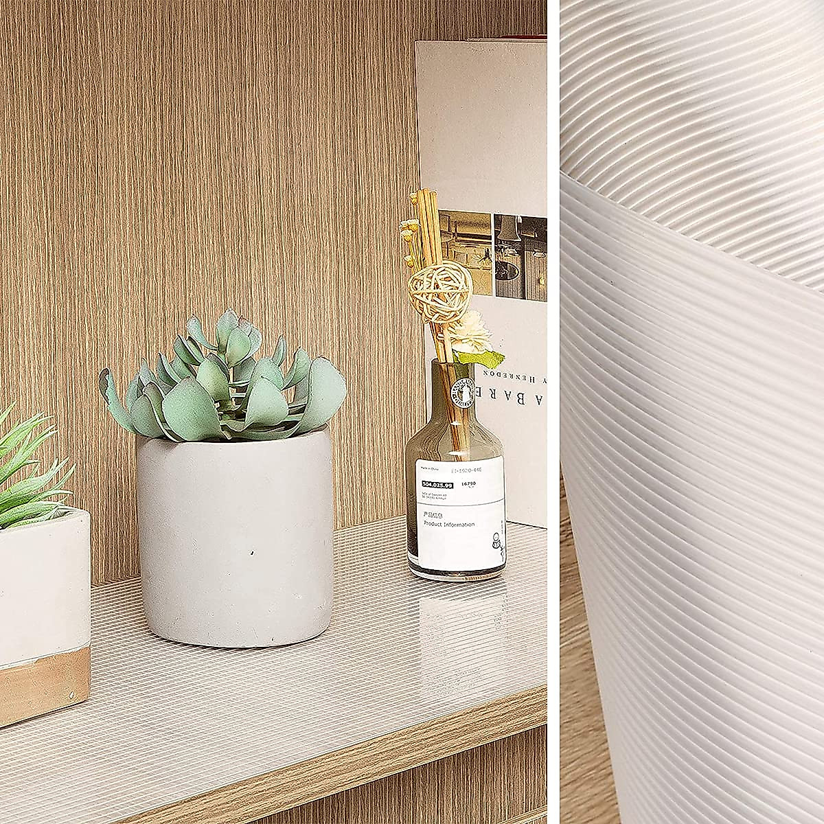 Shelf Liner Kitchen Drawer Mats, Double Sided Non-Slip Drawer Liner, Washable Oil-Proof Refrigerator Mats Non-Adhesive Liner Table Place Mats for Cupboard, Cabinet, Drawer (11.8 x 78.7 inches)