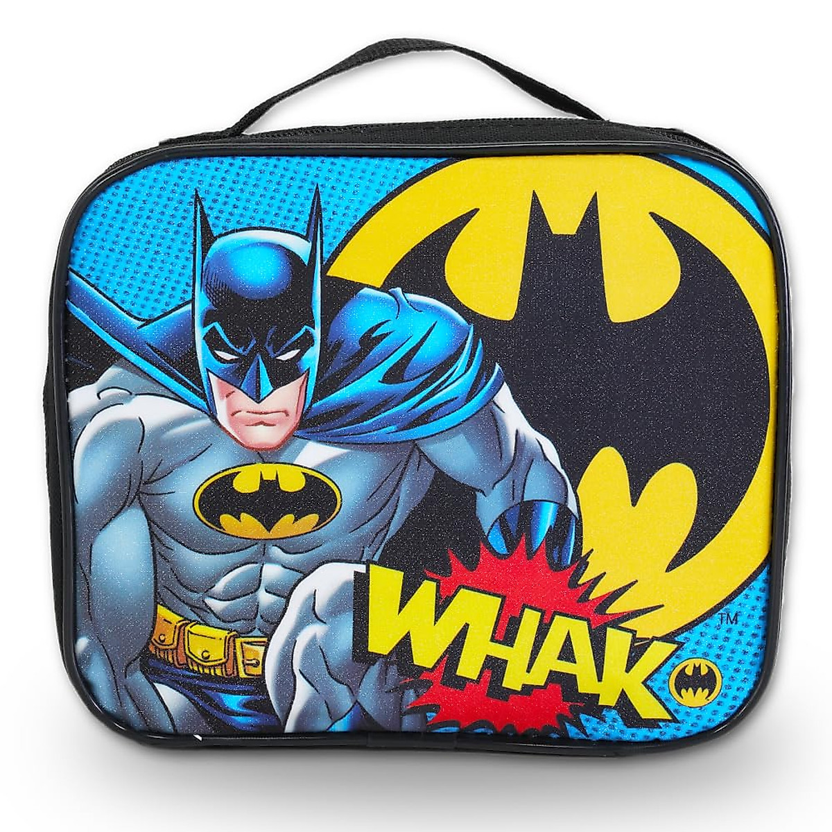 Batman Backpack and Lunch Box Set for Kids ~ Deluxe 16" Batman Backpack with Insulated Lunch Bag and Stickers (Batman School Supplies Bundle)