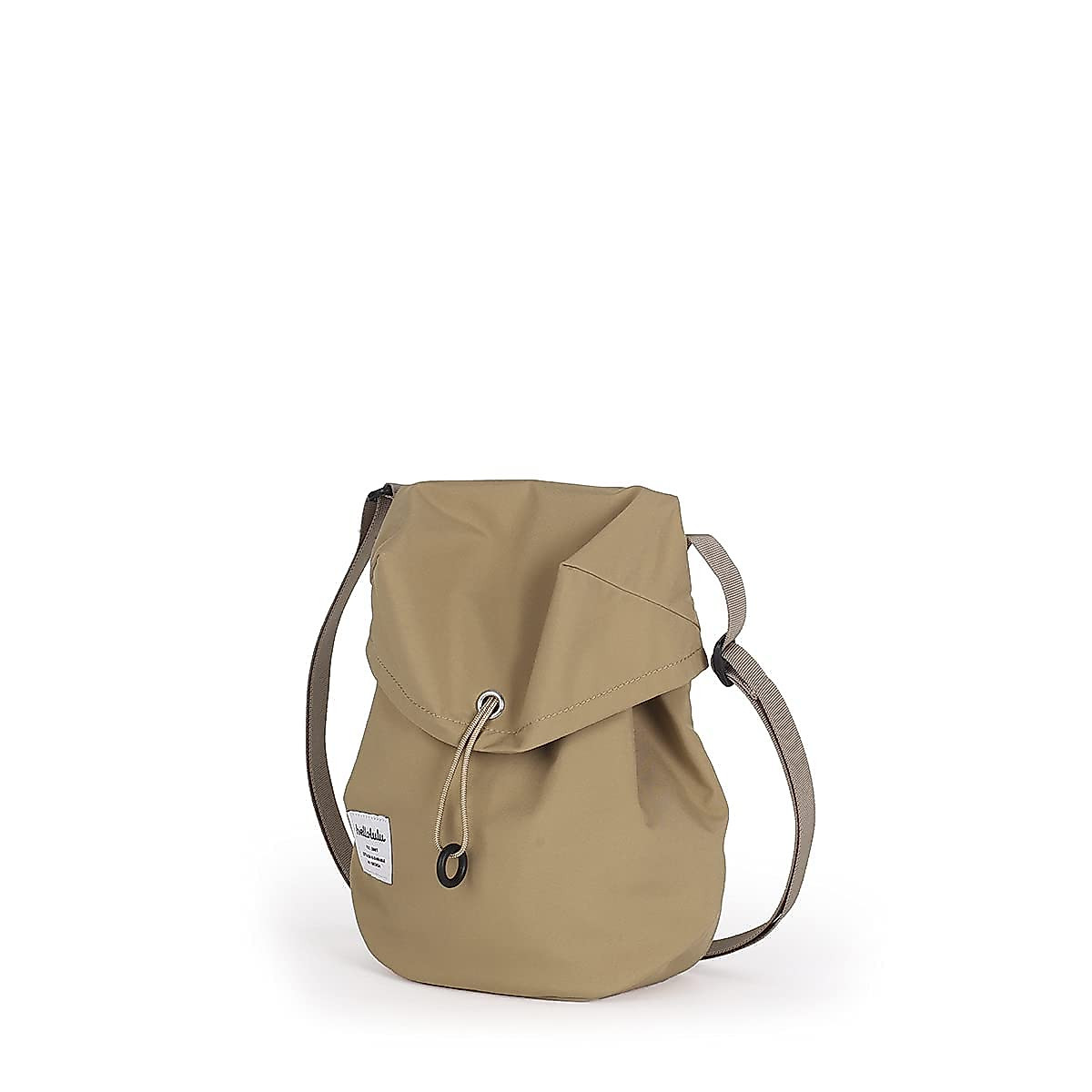 Hellolulu ARMIE Drawstring Sling Crossbody Bag, Water Resistant Lightweight Crossbody Shoulder Bag Phone Bag, For Daily Use Men Women, Brown Beige