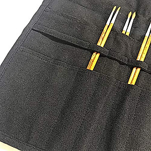 A AIFAMY 30 Pockets Artist Paint Brush Holder, Canvas Roll Up Case Bag & Storage Organizer Pouch Case- Store Pencils, Pens Tools