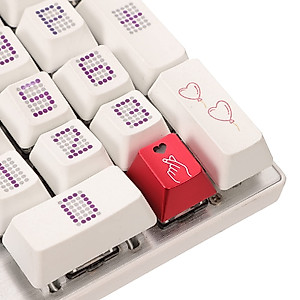 SOLUSTRE Mechanical Keyboard Key Metal keycap Decked keybaord red Heart keycap Decorative keycap mechanicalkeyboard Keyboard Enthusiasts keycap Aluminum Alloy Game Console Personality