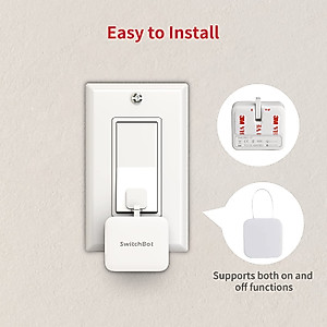 SwitchBot Smart Switch Button Pusher - No Wiring, Bluetooth App or Timer Control, Add SwitchBot Hub Mini to Make it Compatible with Alexa, Google Home, IFTTT (white)
