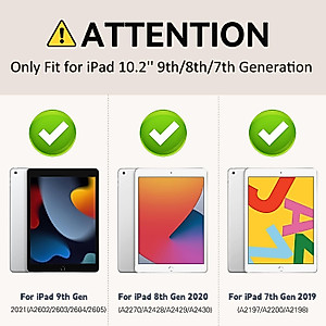 BMOUO Case for iPad 9th/8th/7th Generation - 10.2 Inch 2021/2020/2019 with Screen Protector, 360 Rotating Stand Hand & Shoulder Strap Shockproof Kids Case for iPad 9/8/7 Gen, Red