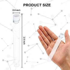 Merkunis 250 Pcs Test Tubes Clear Plastic Test Tubes with Caps 16 x 100 mm (10 ml) Test Lab Tubes for Scientific Experiments, Scientific Themed Party Supplies, Plant Propagation, Spice Seed