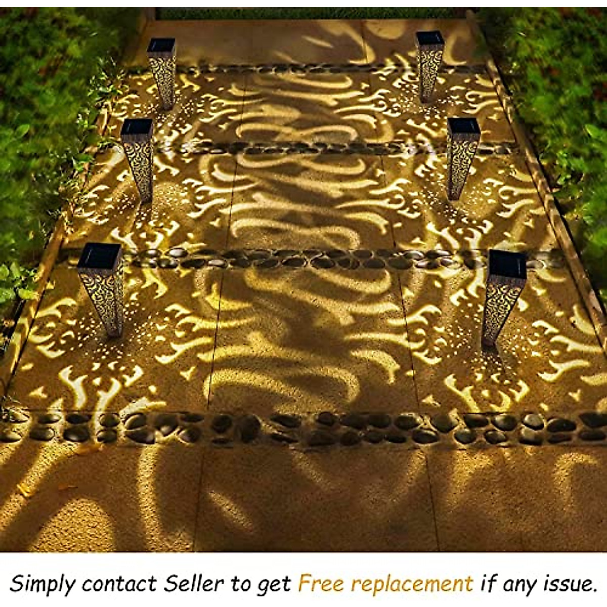 6Pcs Solar Lights Outdoor Decorative Pathway Garden Stakes Lights Waterproof LED for Patio, Walkway, Lawn Decorations (Copper)