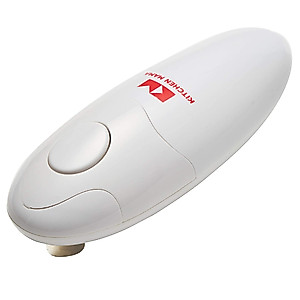 Kitchen Mama Electric Can Opener: Smooth Edge, Food-Safe and Battery Operated Can Opener (Bundle Red and White)
