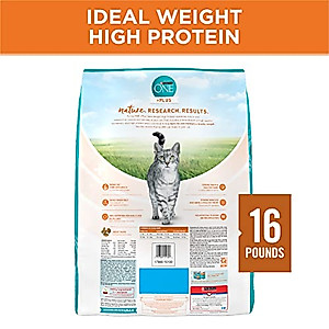 Purina ONE High Protein, Healthy Weight Dry Cat Food, +Plus Ideal Weight With Turkey - 16 lb. Bag