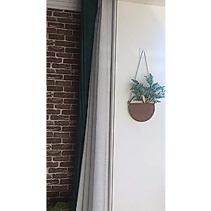 RISEON Handmade Boho Leather Wall Pocket Wall Hanging Decorative Storage Organizer,Natural Rustic Wall Plant Holder Pouch,Small Wall Displsy Bin Organizer