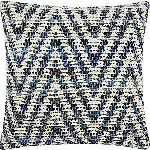 Nourison Mina Victory DC933 Life Styles Woven Chevron Throw Pillow, 20" x 20", Denim