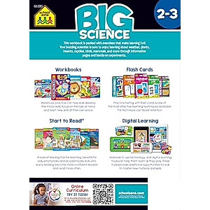 School Zone - Big Science Workbook - 320 Pages, Ages 7 to 9, 2nd Grade, 3rd Grade, Weather, Seeds, Plants, Insects, Mammals, Ocean Life, Birds, and More (School Zone Big Workbook Series)