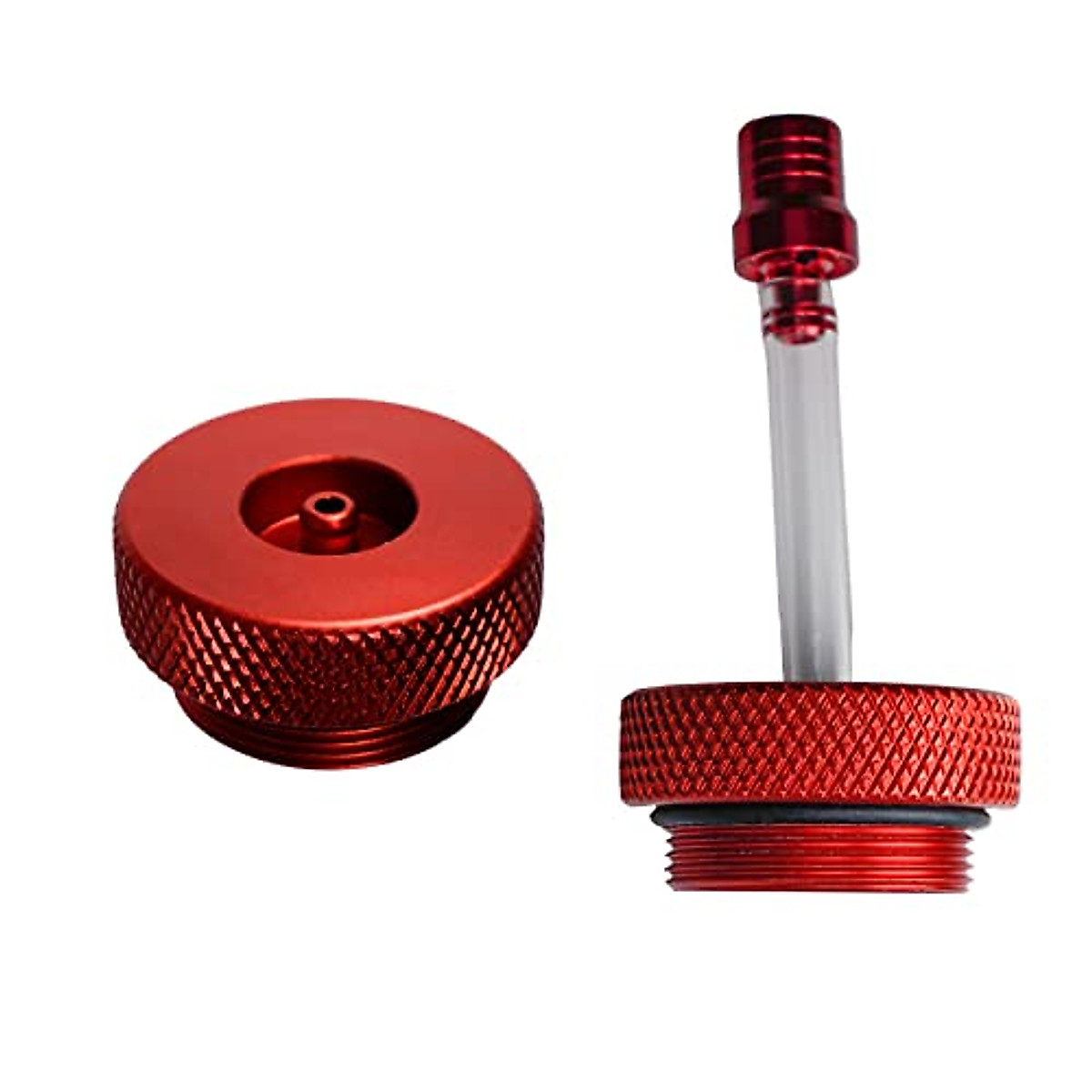 JMCHstore Aluminum Mini bike Gas Fuel Tank Cylinder 4x11'' for Coleman Baja Montser Mega moto Predator Hemi non 212 Engine, Massimo Axis RealTree Motovox Mototec Dirt Gas Bike, Go Kart Parts (Red)