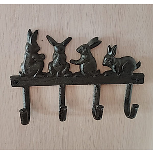 WINTENT Cast Iron Rabbit Wall Hook Rack (Rabbit-1)