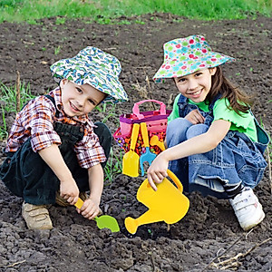 Gardening Tools Toy Set for Girls Boys with Beatiful Storage Bag, Watering Can, Gardening Gloves, Shovels, rake, Apron, Sun Hat kit for Children Kids Outdoor Play and Dress up Clothes Role Play