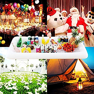 Kurala Inflatable Serving Bar Salad Ice Tray Food Drink Containers 4 PACK, Inflatable Party Cooler Blow Up Food Chiller, Inflatable Ice Bar