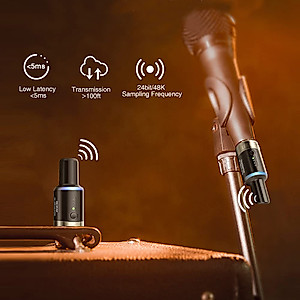 LEKATO 5.8 Ghz Wireless Microphone Transmitter Receiver Plug-on XLR Microphone Wireless System for Dynamic Microphone, Audio Mixer, DSLR Camera, PA System