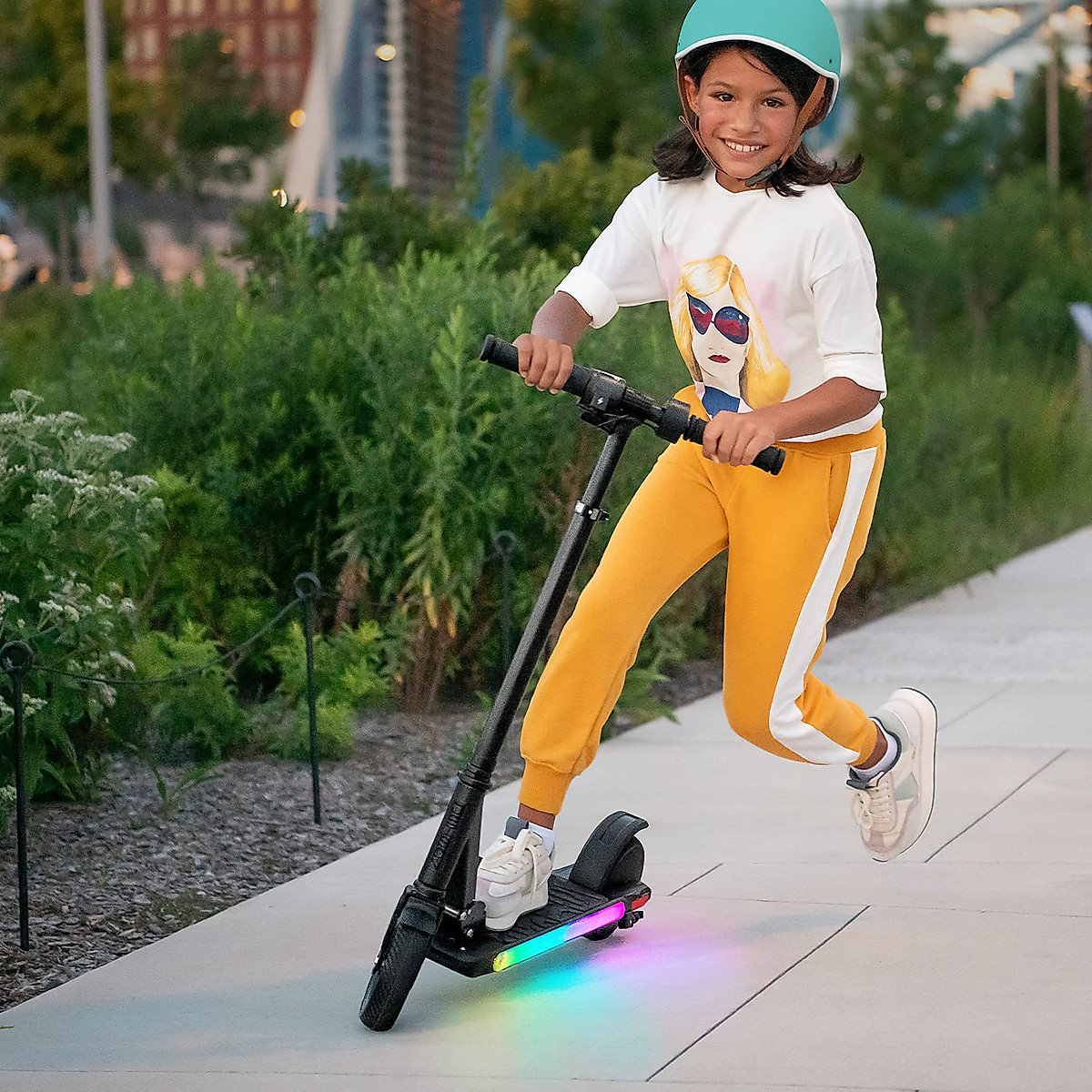 Jetson Omega Electric Scooter, Up to 10 MPH, Range Up to 5 Miles, 150-Watt Motor, Foldable, 3 Speed Mode, Light-Up Deck, Ages 8+, Black, JOMEGA-BLK