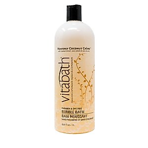 Vitabath Heavenly Coconut Crème Bubble Bath Rich Foaming Bubbly Soak & Relaxing Aromatherapy Moisturizing & Nourishing Indulgent Suds for Women & Men All Skin Types - 33.8 fl oz