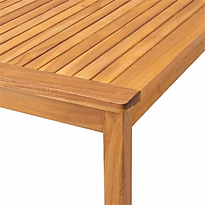 Okemo 26 in. Acacia Wood Outdoor Dining Table - Weather Resistant Hardwood, Four Sturdy Wooden Legs, accommodates 6 for Entertaining - Outdoor Furniture
