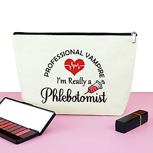 Mxrymvu Phlebotomist Gifts for Women Makeup Bag Funny Phlebotomy Gifts Phlebotomy Graduation Gift Cosmetic Bag Nurses Practitioner Week Gifts Phlebotomist Appreciation Gifts Travel Pouch