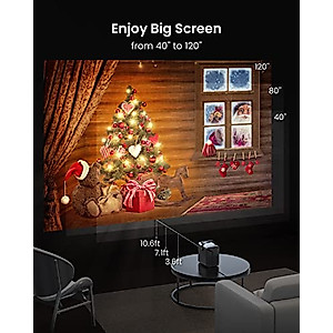 4K Supported Mini Projector, ETOE D2 EVO Android 9.0 Projector, Video Projector with ESPN, Prime Video, YouTube, 5G WiFi & Bluetooth, Keystone Correction, Compatible with iOS/Android/Windows/USB/HDMI