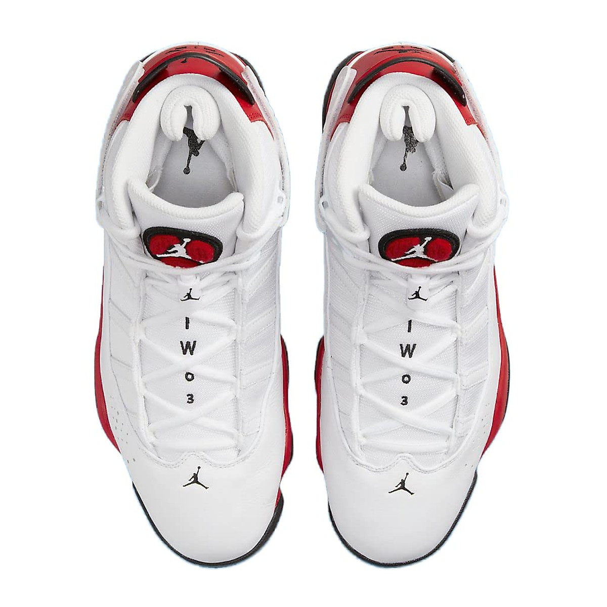 Jordan Mens 6 Rings 322992 126 Cherry - Size 9 White/Black-university Red