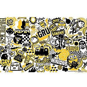 Tervis Triple Walled Minions - Yellow Stickers Insulated Tumbler Cup Keeps Drinks Cold & Hot, 20oz, Stainless Steel