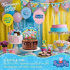 Treasures Gifted Peppa Pig Balloon - 12 Pack - 12in Latex Peppa Pig Party Balloons - Peppa Pig Party Decorations - Officially Licensed Peppa Pig Birthday Party Supplies - Peppa Pig Balloons
