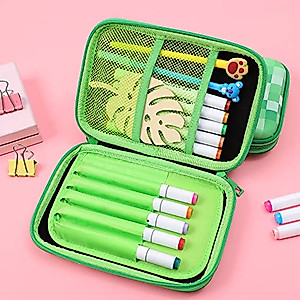 SOOCUTE School Boys Pencil Bag Pen Case With Compartments - Large Capacity Students Stationery Pouch With Zipper Closure - Cute Accessories Storage Box Organizer For Kids Girls Toddlers