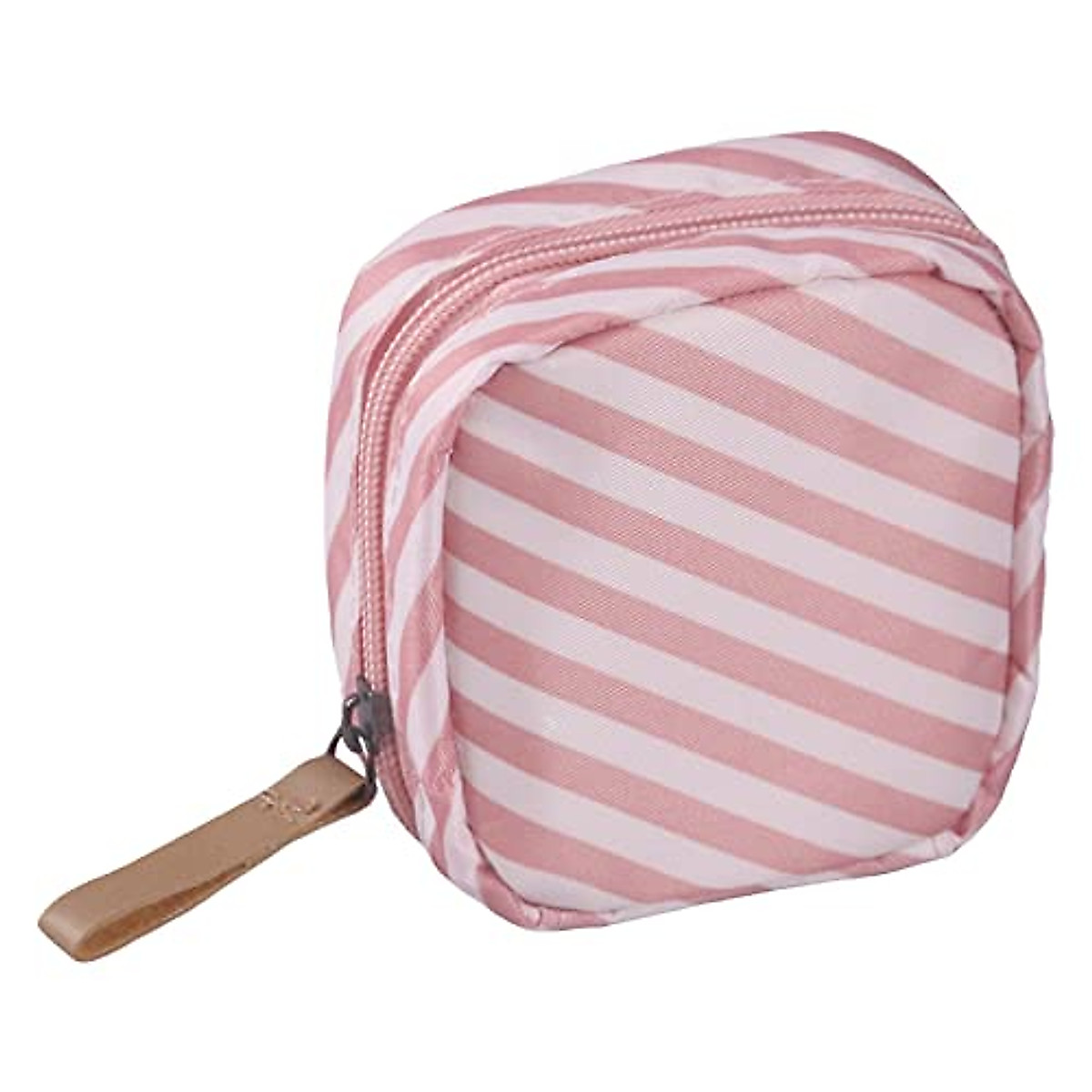 DSDFIDn Makeup Bag Lazy Cosmetic Bag Travel Toiletry Bag for Purse Small Makeup Headphone Lipstick Bag with Zipper Waterproof Travel Accessories for Women Pink Stripe