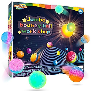 DIY Magic Light-up Jumbo Crystal Balls - Make Your Own Bouncy Ball Kit for Kids - STEM Science Craft Kits - Include 80 Bags of Crystal - Perfect Birthday Party Favors Gift for Boys & Girls Ages 6+