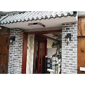 Zziyj Terrace Balcony Exterior Bracket Lamp Sconces Mediterranean Glass Wall Light for Outdoor Garden Home Decoration E27 Door Post Lantern