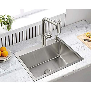 MENATT 20-inch Drop in Kitchen Sink, SUS304 Stainless Steel Top-Mount Handmade Kitchen rv Sink, Single Bowl Sink with Basket Strainer, 20"*16"*9" (Brushed)