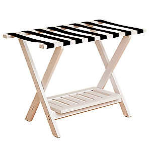 ELEdvb Luggage Rack Hotel Luggage Rack Hotel Room Foldable Solid Wood Suitcase Holder Luggage Rack Shelving Suitcase Backpack