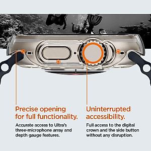 Spigen Thin Fit Designed for Apple Watch Ultra 2/1 Case 49mm Lightweight Hard PC Cover - Crystal Clear