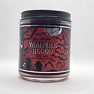 Bath Body Works, White Barn 1-Wick Candle w/Essential Oils - 7 oz - 2022 Halloween Scents! (Vampire Blood)