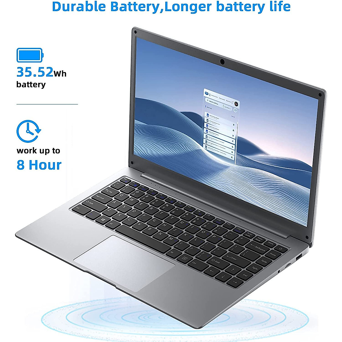 Jumper Laptop 14 Inch Laptops 12GB RAM 256GB ROM SSD Windows 11 Notebook Computer with FHD 1080P Display, 14nm Intel Celeron,Dual speakers,Full Size Keyboard,Large Battery 35520mWH - One Year Warranty