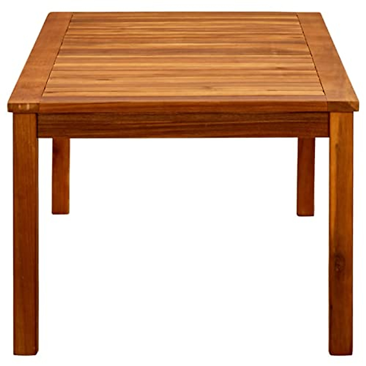 Tidyard Patio Garden Coffee Table Slatted Tabletop Acacia Wood Side Table for Garden, Poolside, Balcony, Outdoor Furniture 43.3 x 23.6 x 17.7 Inches (L x W x H)