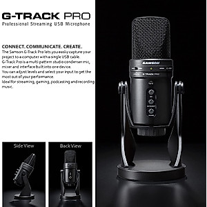 Samson G-Track Pro USB 24-bit Studio Condenser Mic with Audio Interface with The G-Track Pro Pop Filter and Cleaning Cloth - Top-Value Microphone Bundle