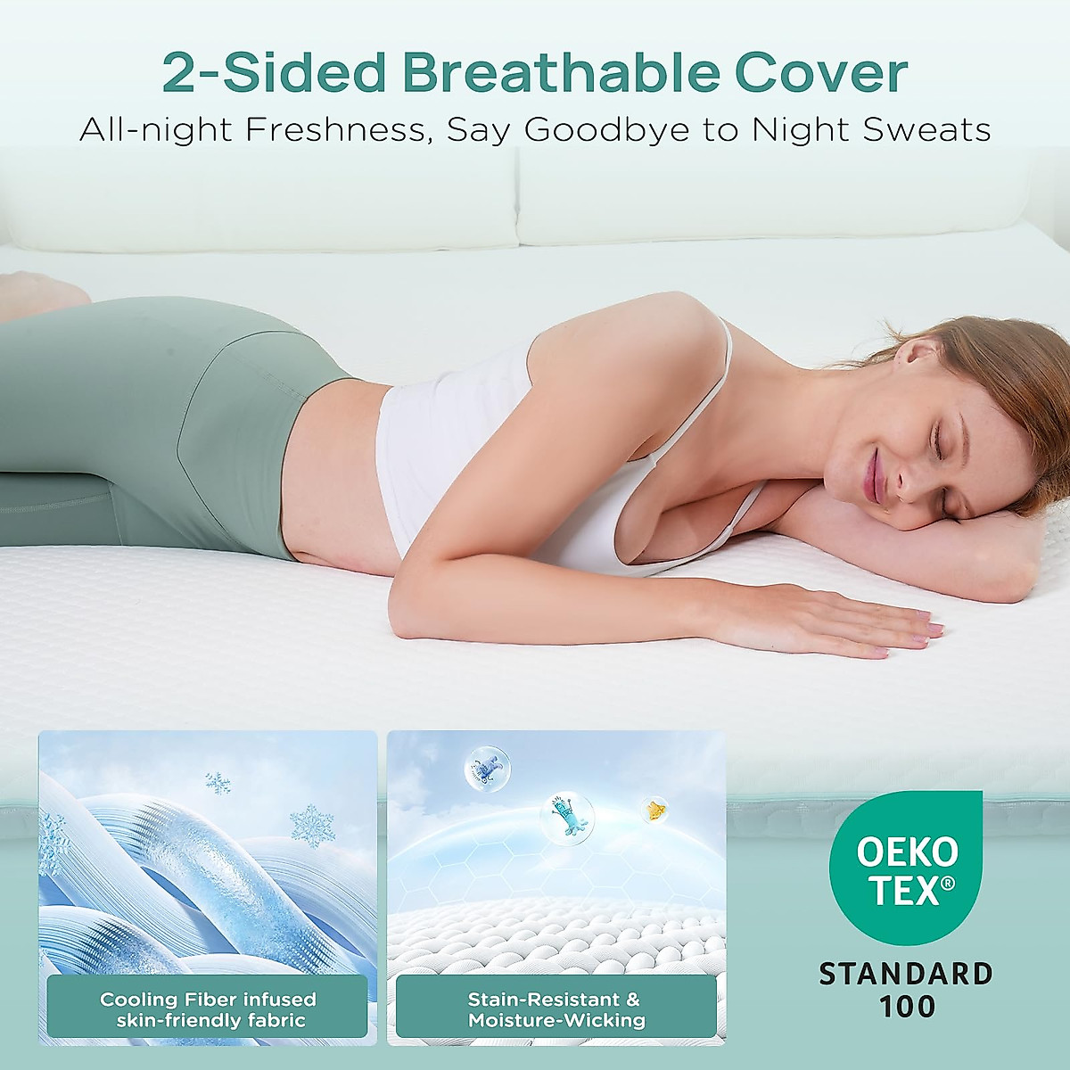 Releep 3 Inch Firm Mattress Topper Twin Size, Memory Foam Bed Topper with Soft & Firm Options for Back Pain Relief, Mattress Topper with 2-Sided Cover, Ergonomic 5-Zone Design, CertiPUR Certified