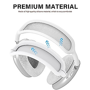 【3 in 1】 Silicone Case for AirPod Max,Clear Soft TPU Anti-Scratch Ear Cups Cover/Ear Pad Case Cover/Headband Cover for AirPods Max,Soft Silicone Accessories Protective Cover for Apple AirPods Max