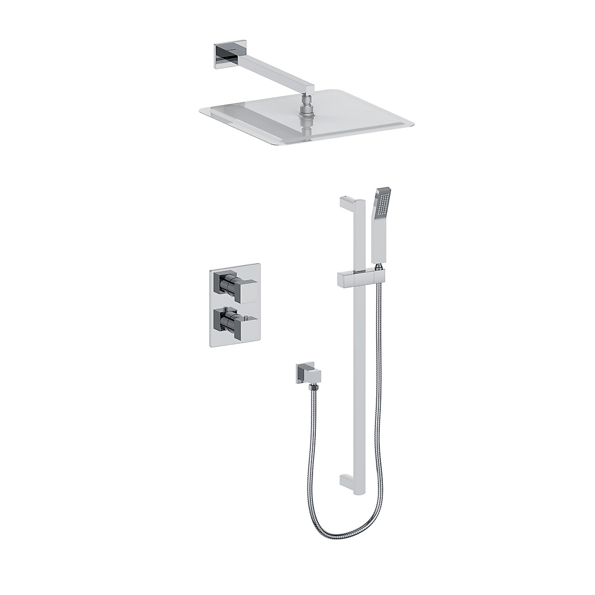 ZLINE Crystal Bay Thermostatic Shower System in Chrome (CBY-SHS-T2-CH)