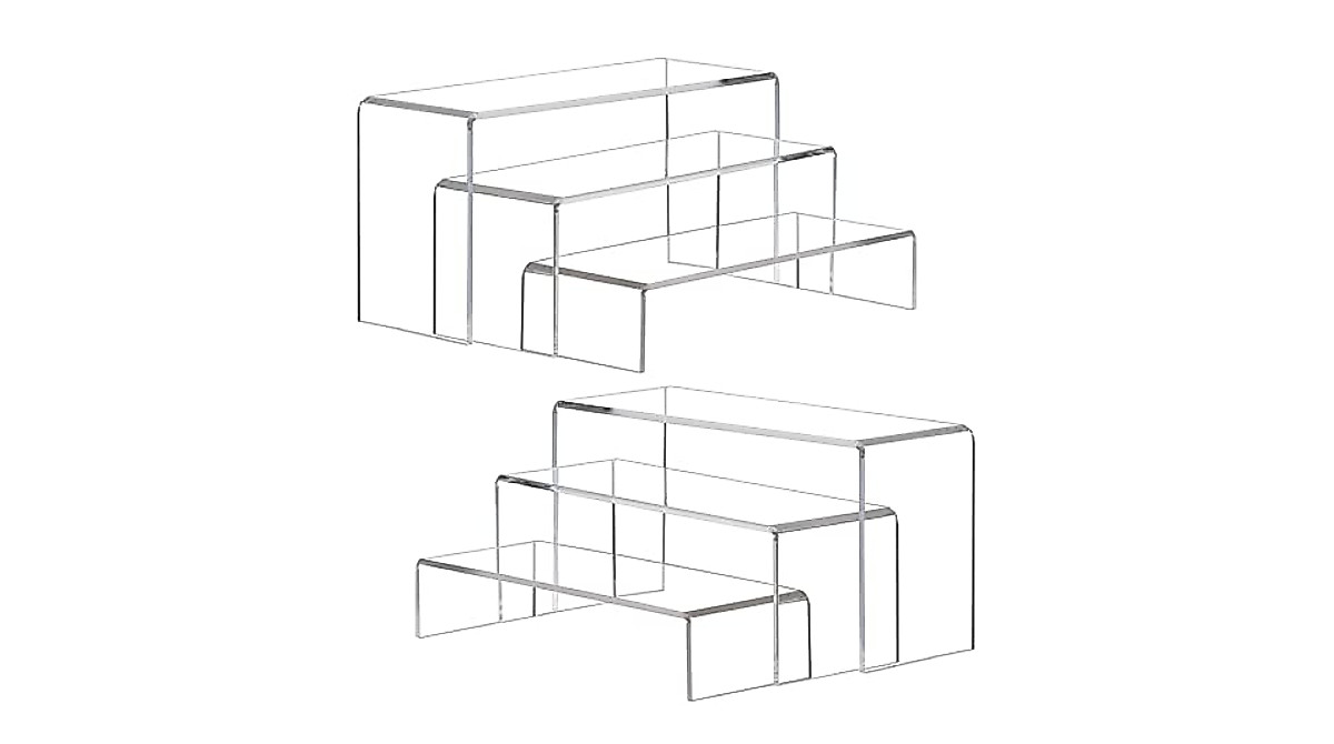 ANDGOO Large Clear Acrylic Risers for Display & Organize