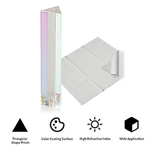 Meking Photography Prism Crystal with 1/4-20 Thread, Optical Glass Triangular Prism for Photographer, Kids, Rainbow Maker, Teaching Light Spectrum